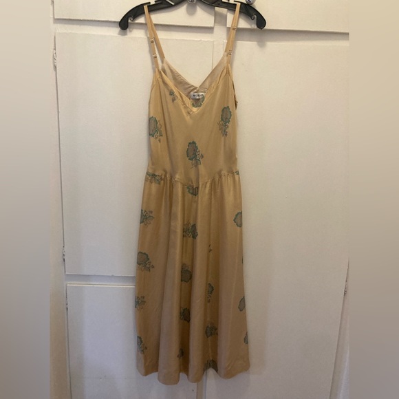 Horses Atelier | Dresses | Horses Atelier Silk Slip Dress In Gold Peony ...